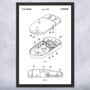 Computer Mouse Patent Wall Art | Poster, Canvas or Framed | Computer ...