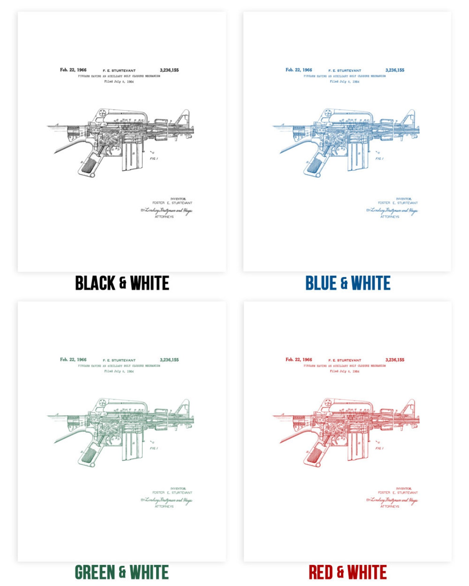 M16 Rifle Poster Print Gun Club Art AR-15 Blueprint Soldier - Etsy