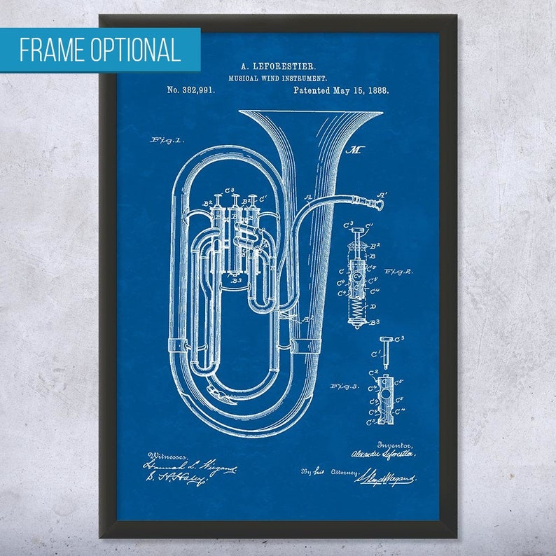 Concert Tuba Poster Print Musician Gift Marching Band Art | Etsy