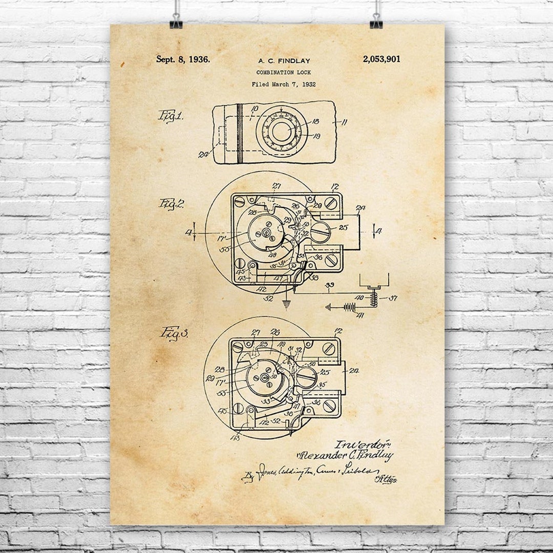 Combination Lock Poster Print Locksmith Gift Workshop Decor - Etsy