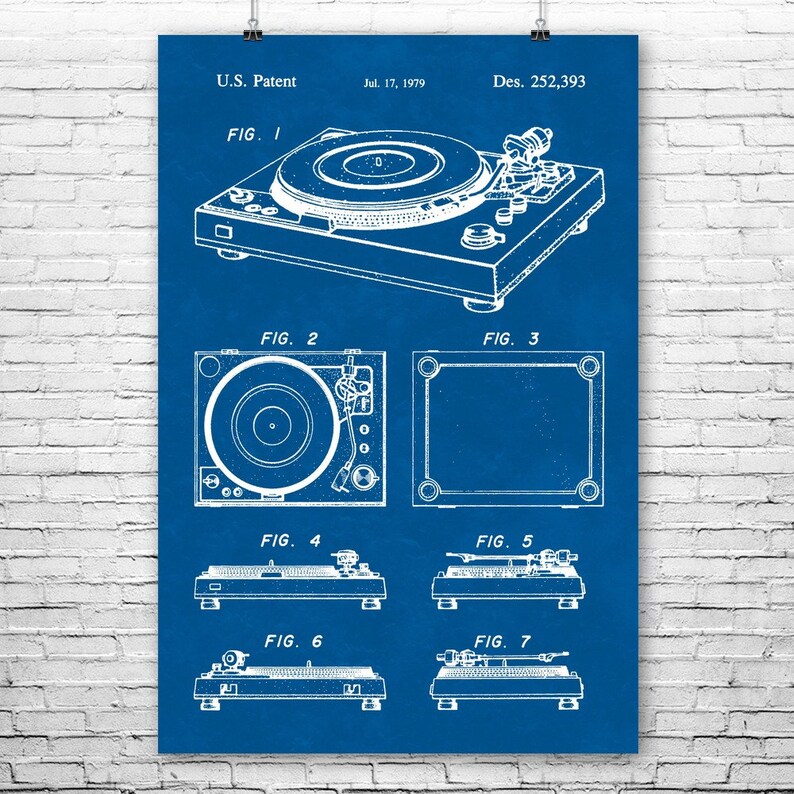 Turntable Record Player Poster Print DJ Gifts Recording | Etsy