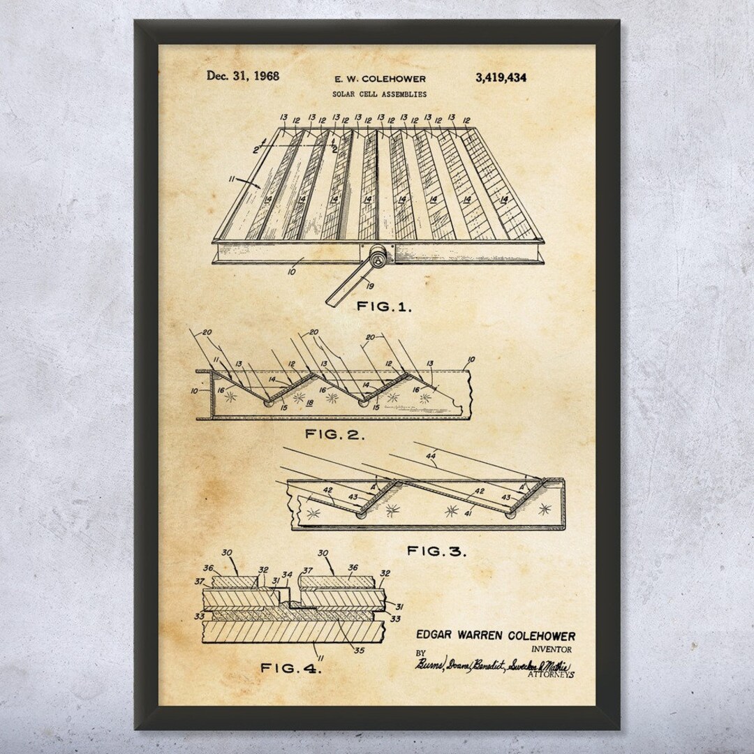 Framed Solar Panel Wall Art Print, Industrial Decor, Science Teacher ...