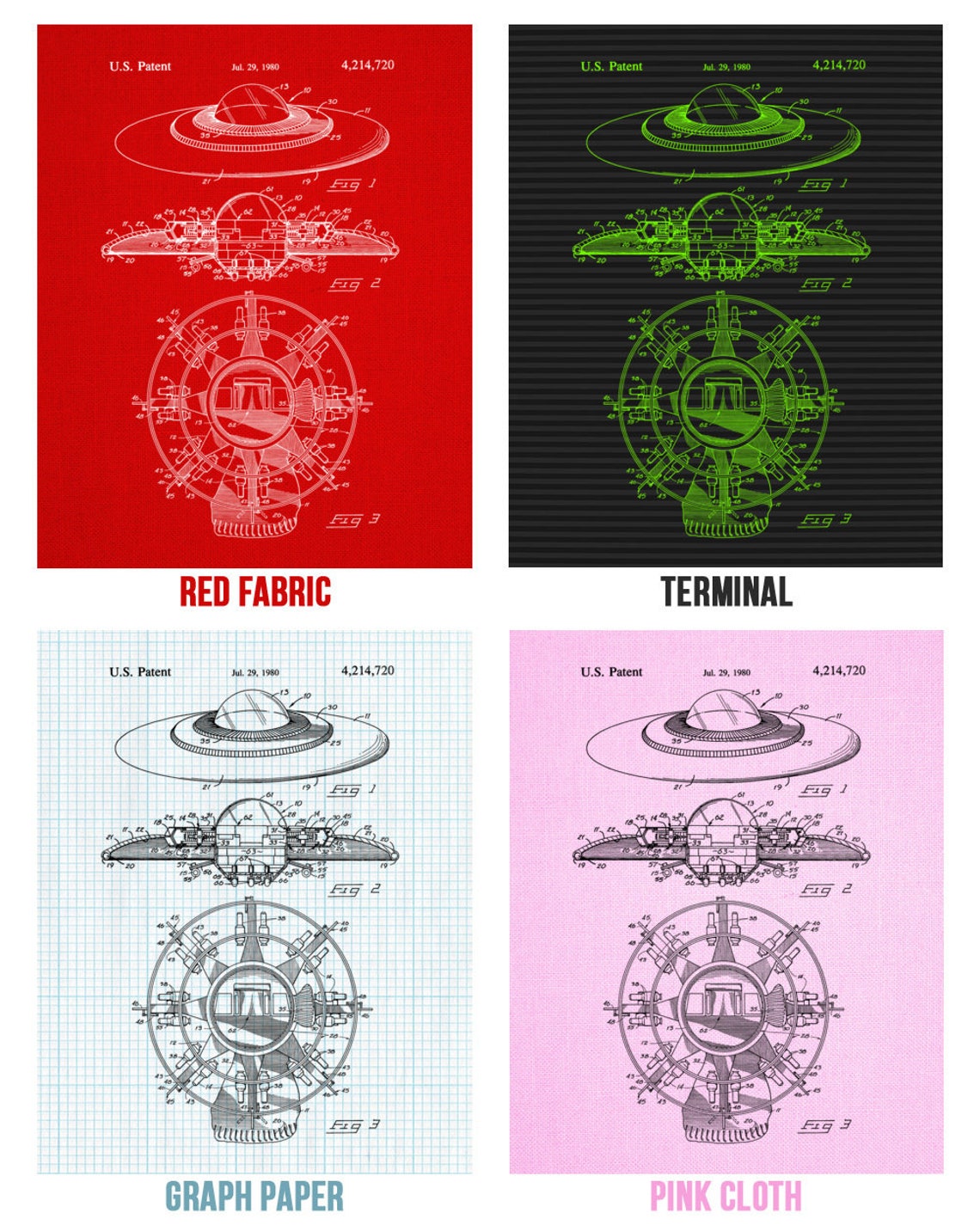 Flying Saucer UFO Poster Print Sci-fi Gift UFO Wall Art - Etsy