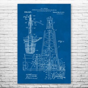 Oil Drilling Rig Poster Print, Rig Worker, Roughneck Gift, Oil Industry ...
