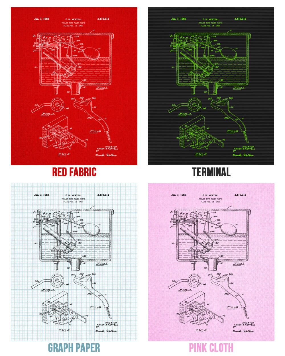 Toilet Flush Valve Poster Print Bathroom Art Plumber Gift | Etsy