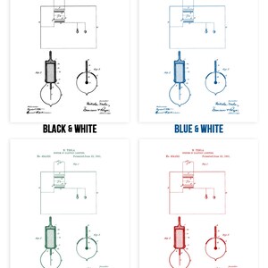 Nikola Tesla Light Bulb Poster Print Light Bulb Wall Art - Etsy