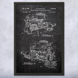 Slant Six Engine Patent Wall Art | Poster, Canvas or Framed | Mechanic ...