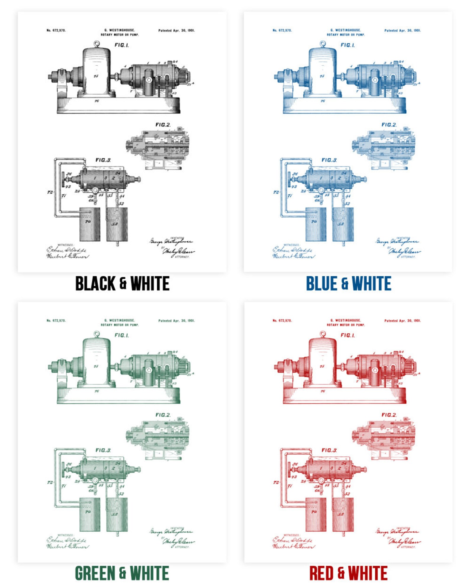 Westinghouse Rotary Motor Poster Print Engineer Gifts Motor - Etsy