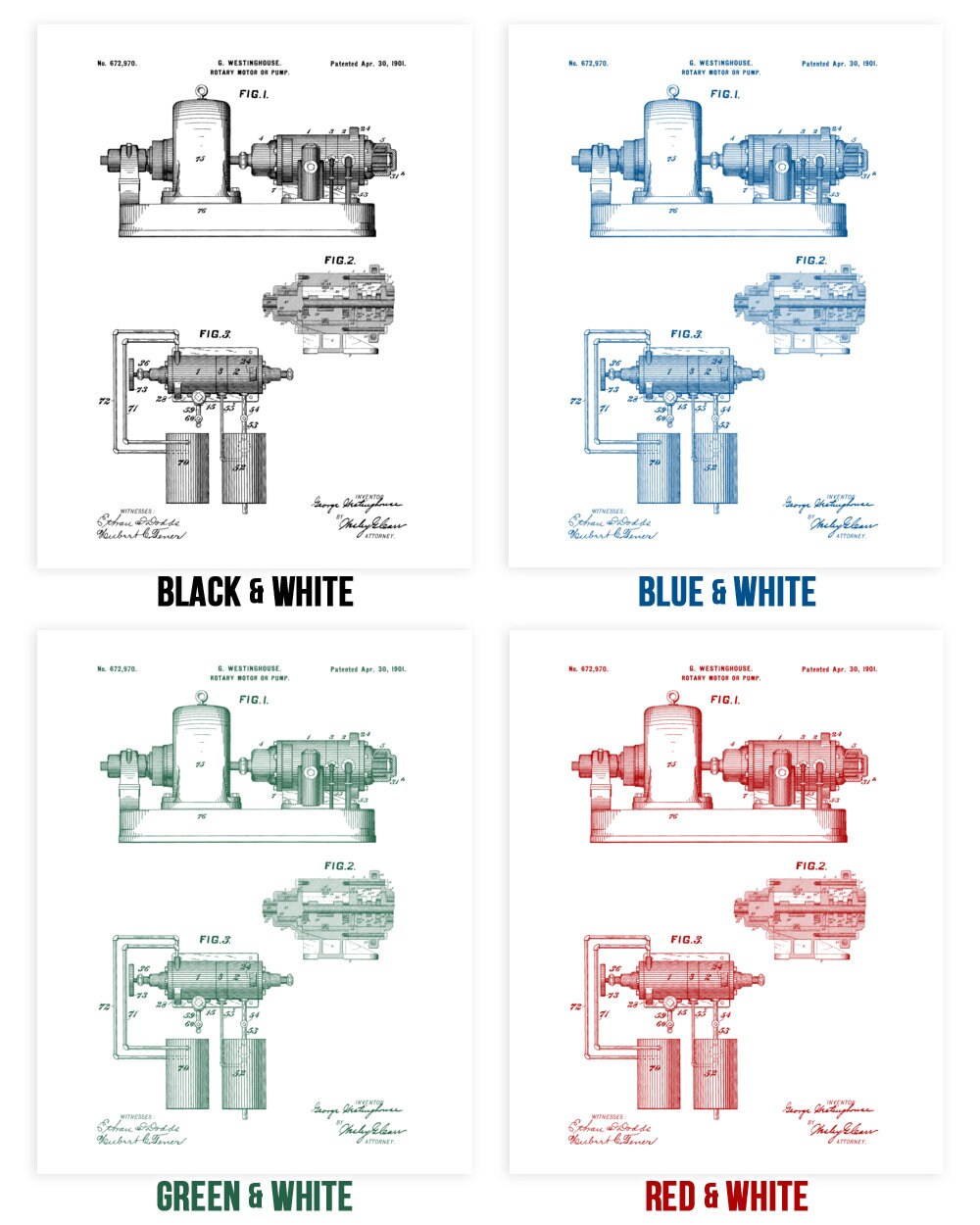 Westinghouse Rotary Motor Poster Print Engineer Gifts Motor | Etsy