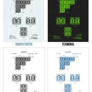 Framed Postage Stamps Wall Art Print, Stamp Collector, Postal Clerk ...