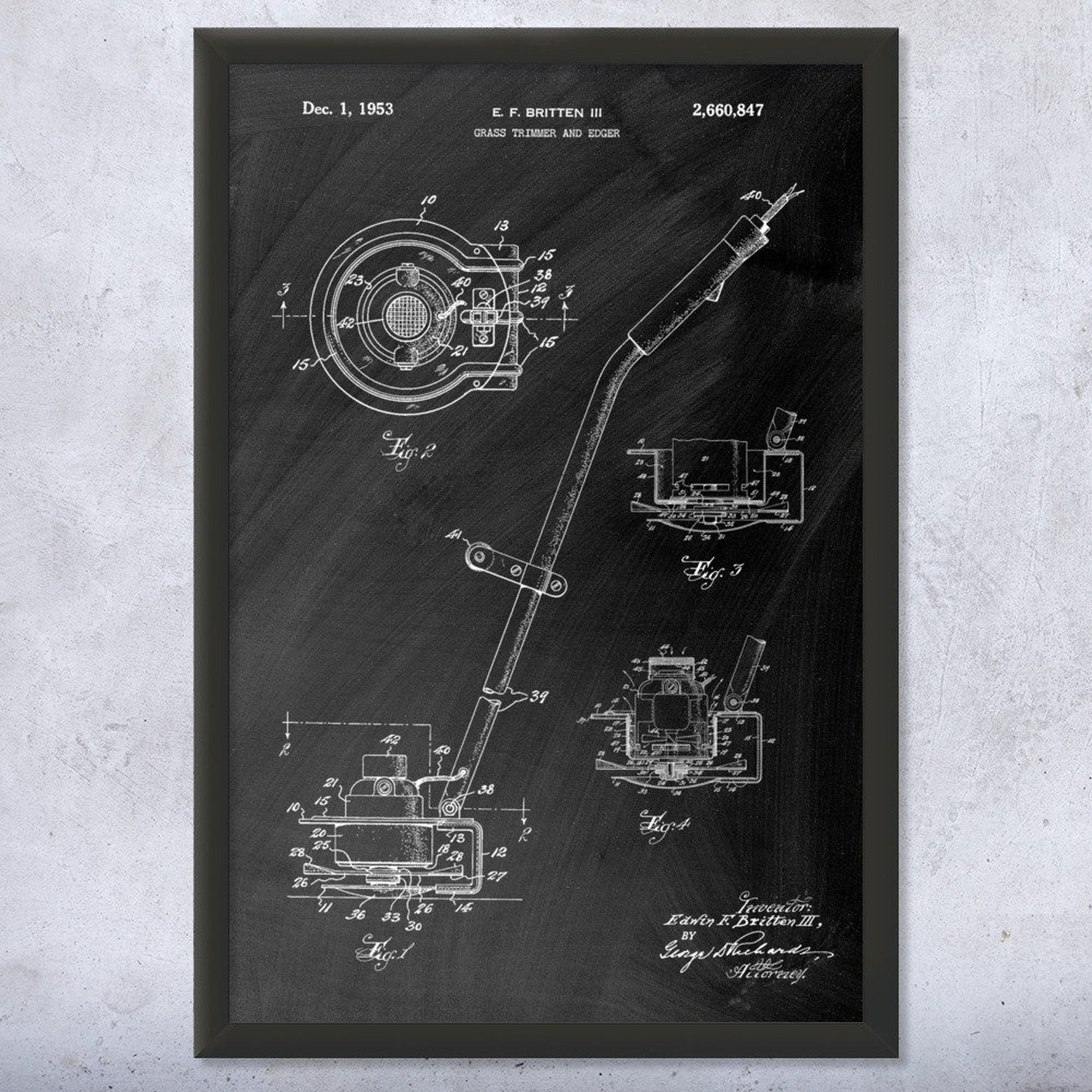 Framed Weed Whacker Wall Art Print Grounds Keeper Landscaper | Etsy