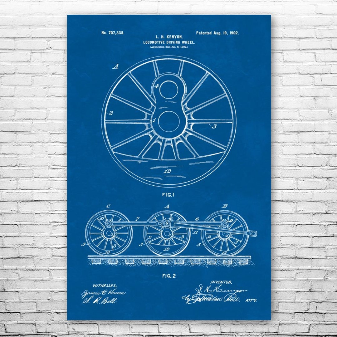 Locomotive Train Wheels Poster Print Engineering Art Train - Etsy Canada