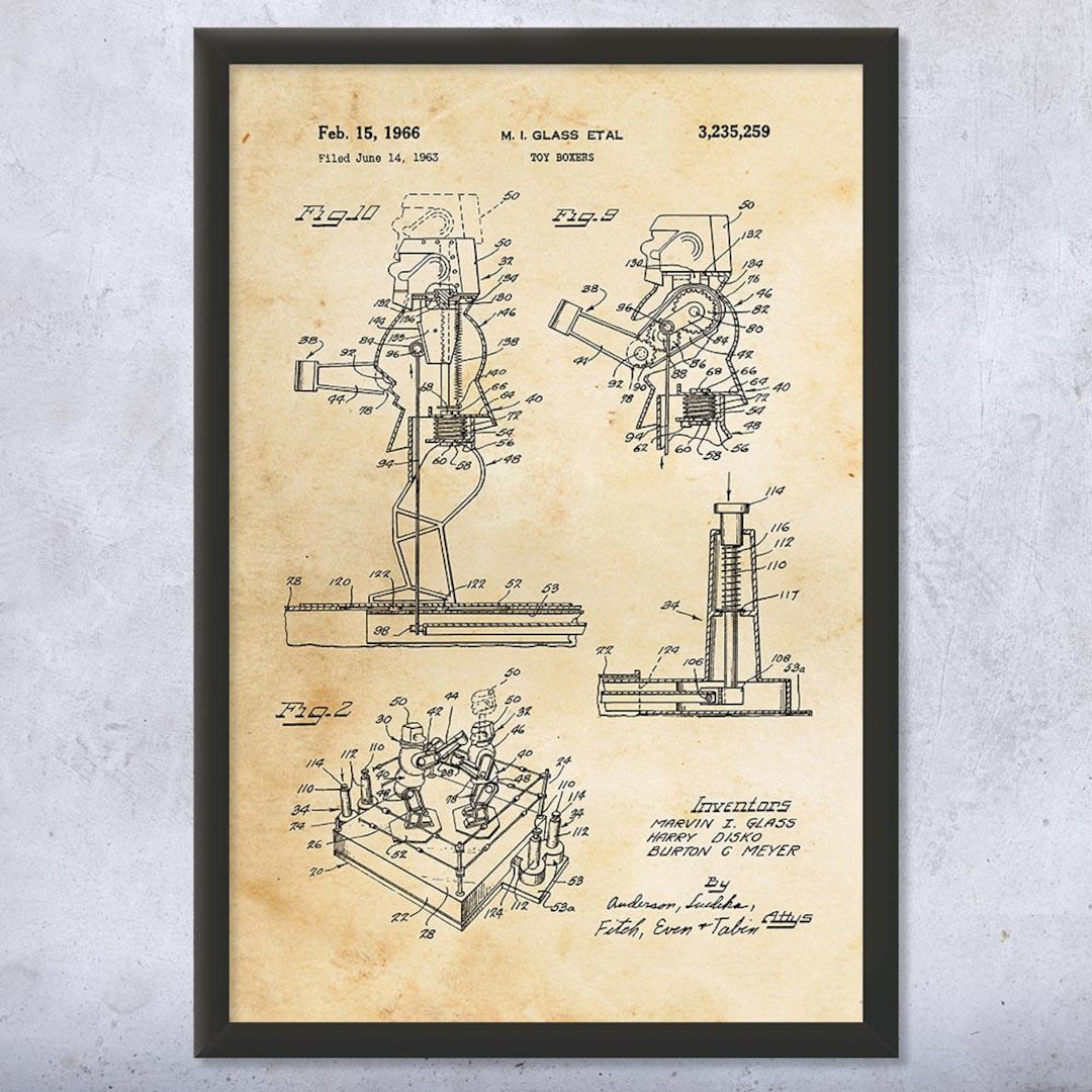 Boxing Robots Patent Art Print: Boxer Gift, Playroom Art - Etsy