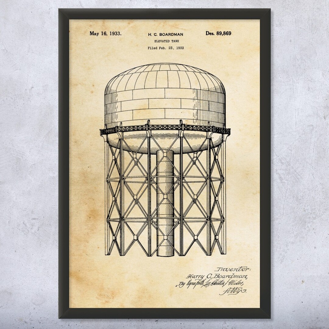 Framed Water Supply Tank Wall Art Print Water Technician - Etsy