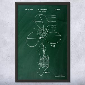 Boat Propeller Patent Wall Art | Poster, Canvas or Framed | Boating ...