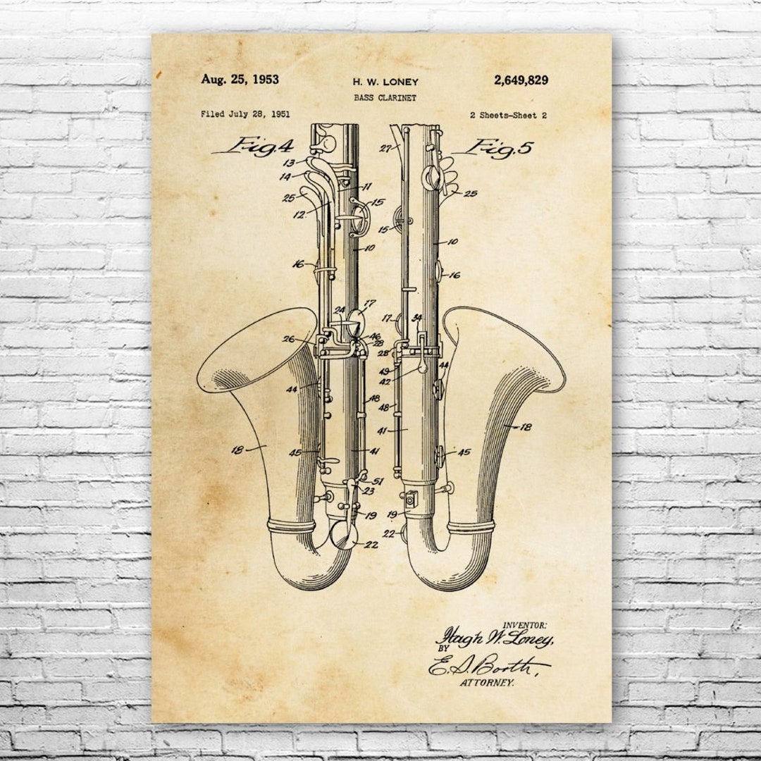 Bass Clarinet Poster Print Music Teacher Musician Gift - Etsy