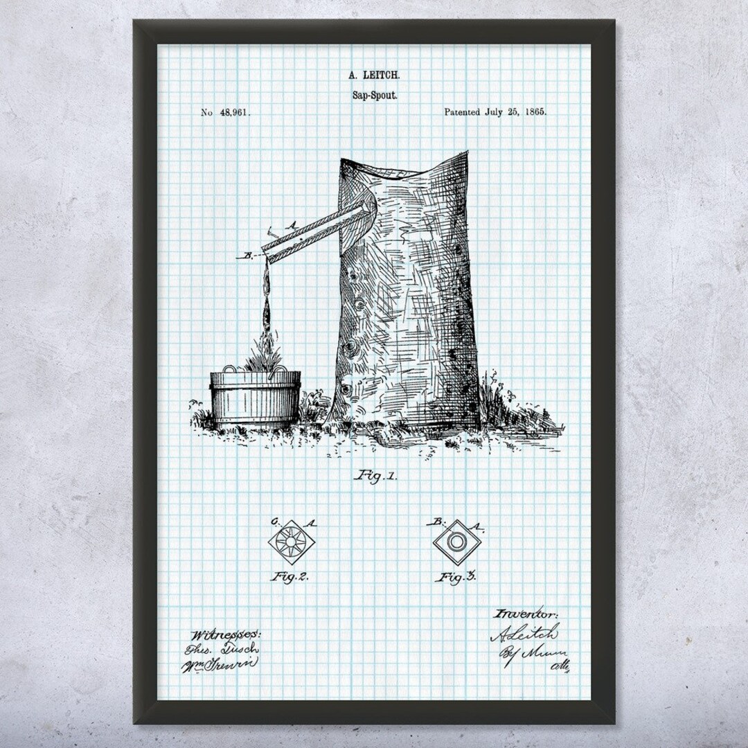 Framed Maple Syrup Tap Wall Art Print Syrup Maker Gift Cafe - Etsy