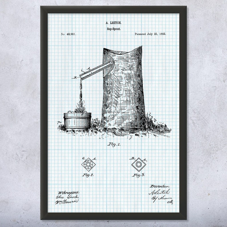 Framed Maple Syrup Tap Wall Art Print Syrup Maker Gift Cafe - Etsy