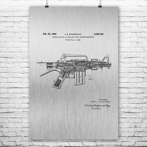 M16 Rifle Poster Print Gun Club Art AR-15 Blueprint Soldier - Etsy