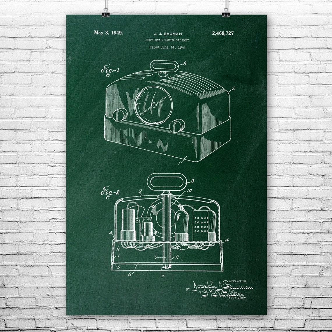 Radio Poster Print Radio Blueprint Radio Station Art DJ | Etsy