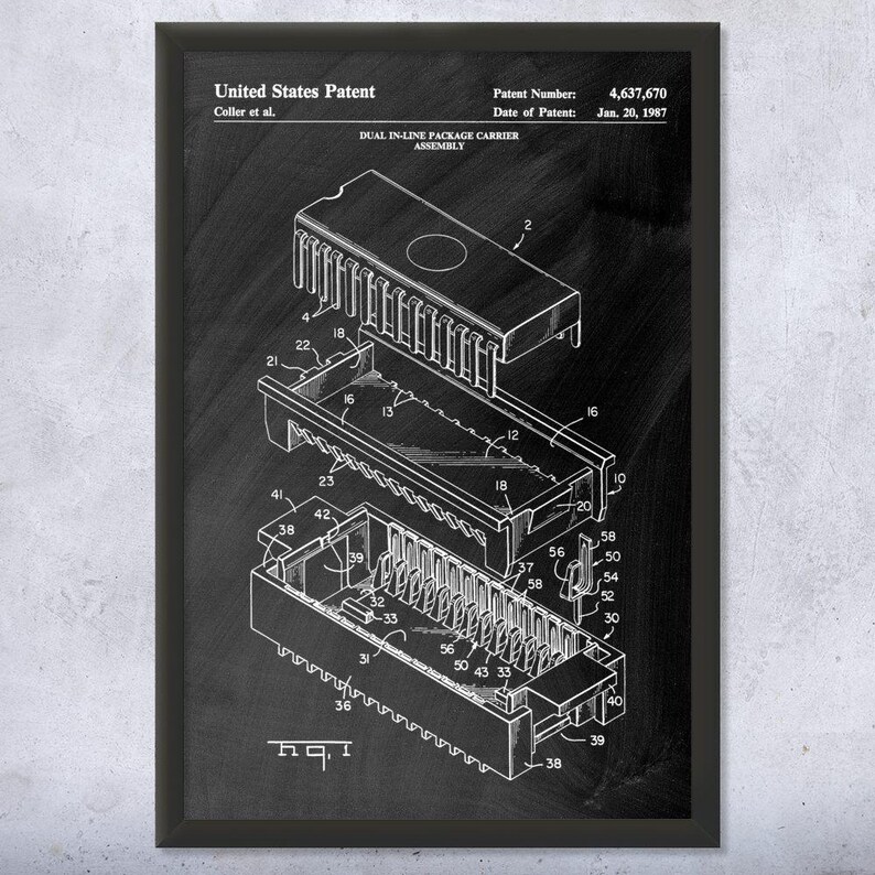 Integrated Circuit Patent Art Print: Computer Decor, IT Tech Gift - Etsy