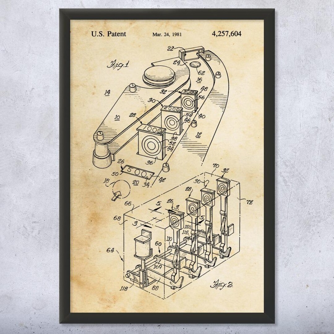 Pinball Inline Drop Target Patent Wall Art | Poster, Canvas or Framed ...
