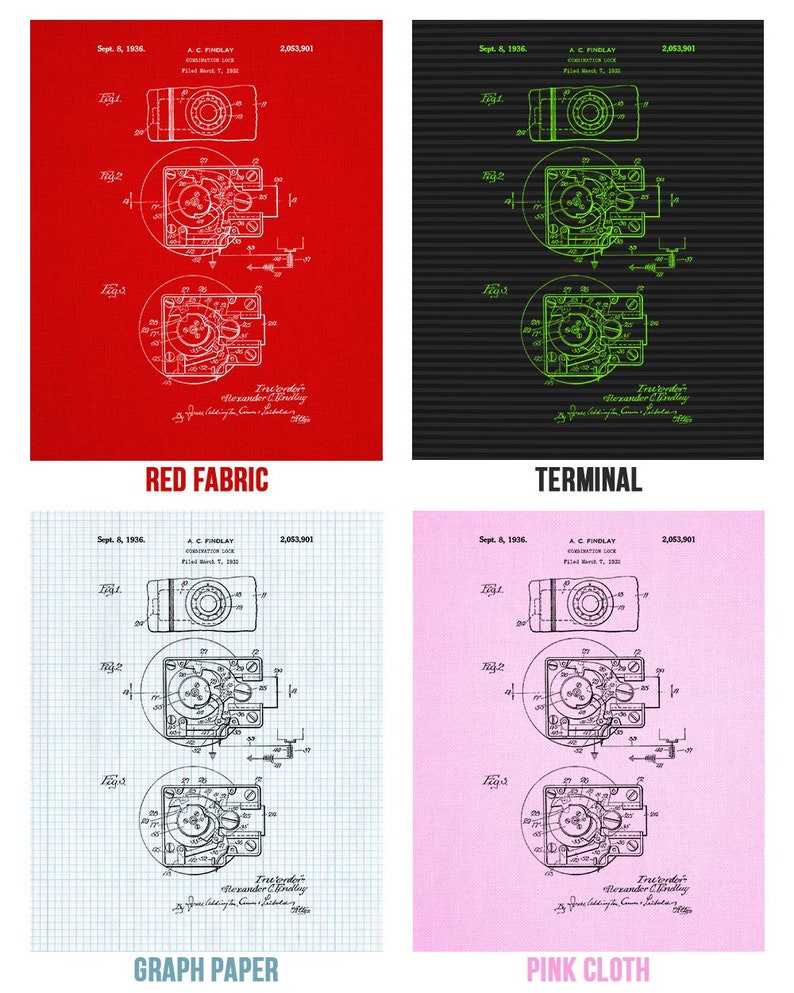 Combination Lock Poster Print Locksmith Gift Workshop Decor | Etsy