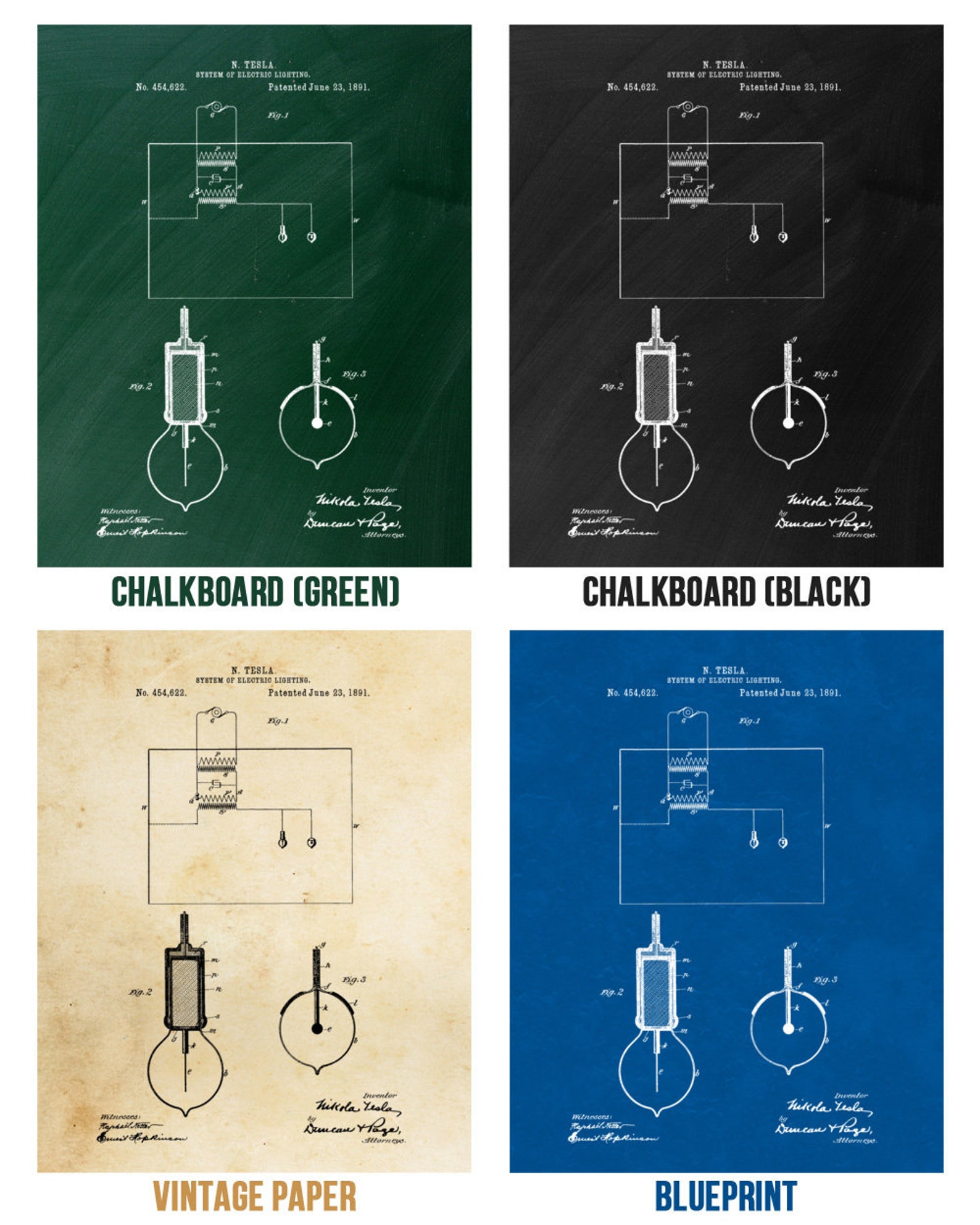 Nikola Tesla Light Bulb Poster Print Light Bulb Wall Art - Etsy