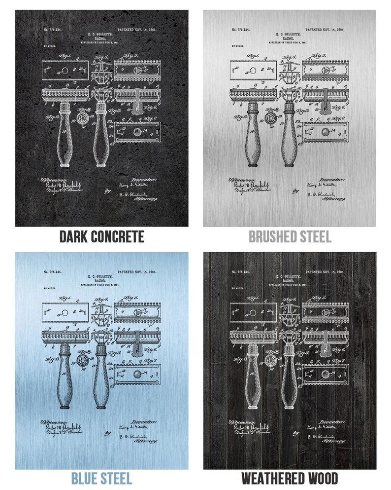 Shaving Razor Posters Set of 3 Shaving Gift Safety Razor | Etsy