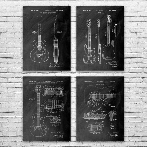 Vintage Guitar Art - Etsy