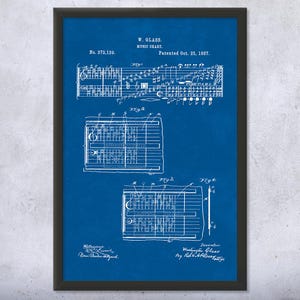 Chord Chart Patent Wall Art | Poster, Canvas or Framed | Musician Gift ...