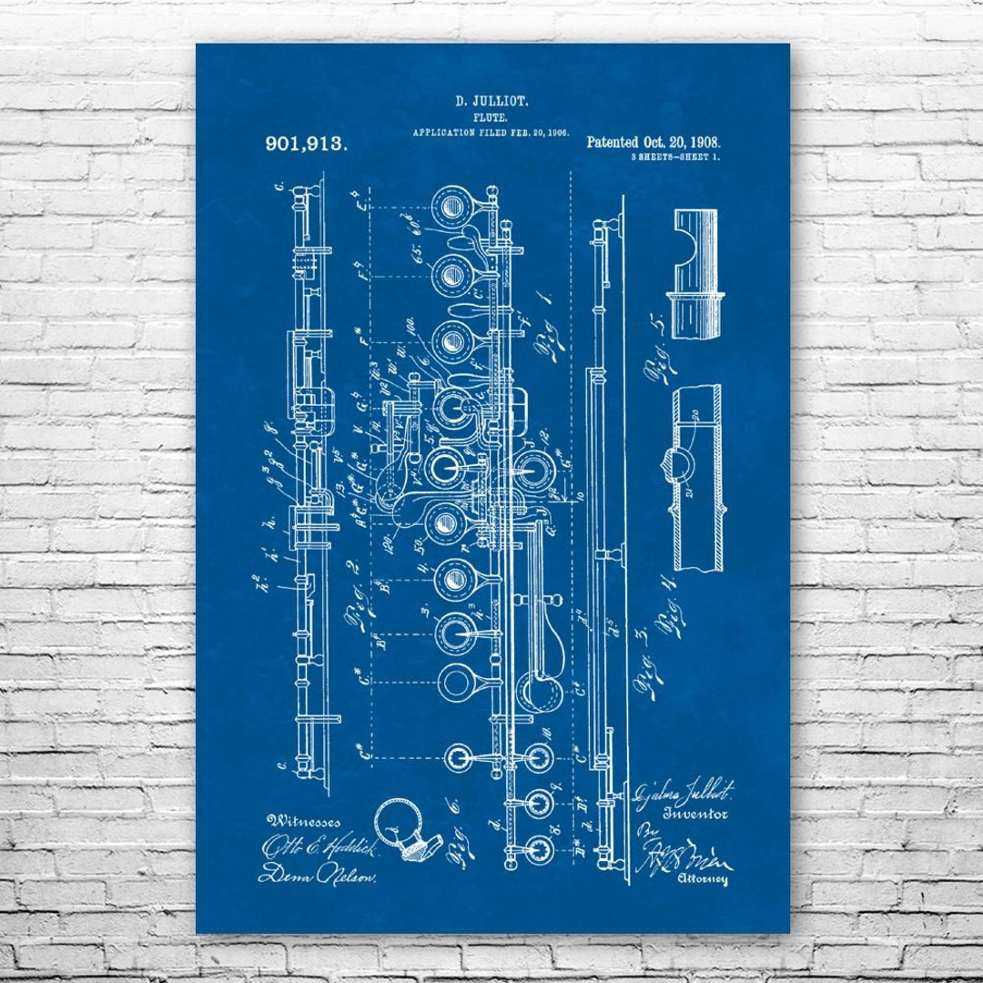 Flute Poster Print, Music Class Decor, Flutist Gift, Classical Music ...