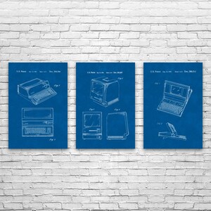 Retro Computer Patent Wall Art Set of 3 | Poster, Canvas or Framed ...