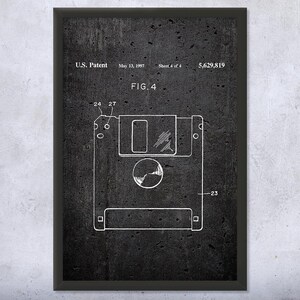 Floppy Disk Patent Art Print: Programmer Gift, Computer Science Art - Etsy