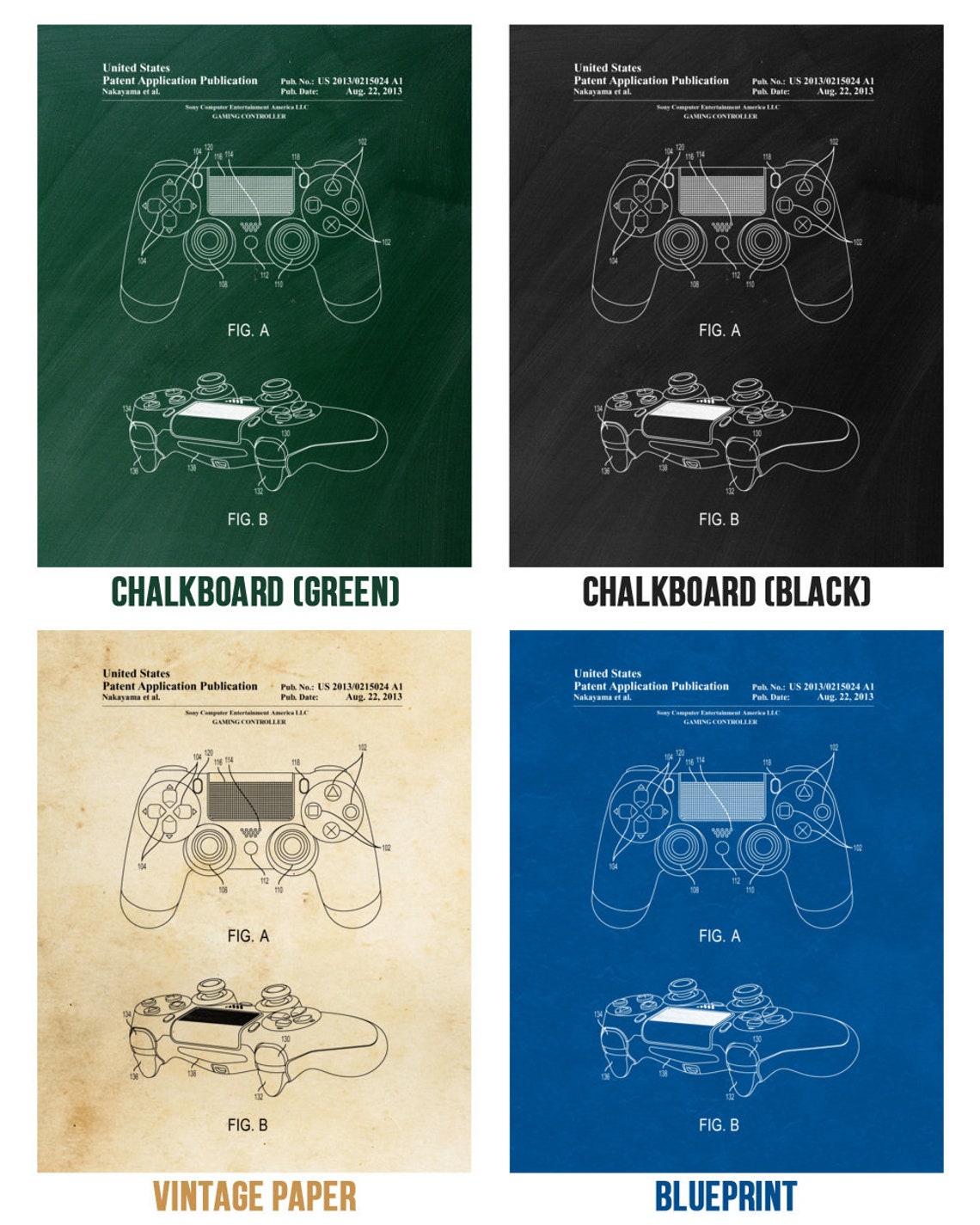 PS4 Controller Poster Print PS4 Wall Art Game Designer Gift | Etsy