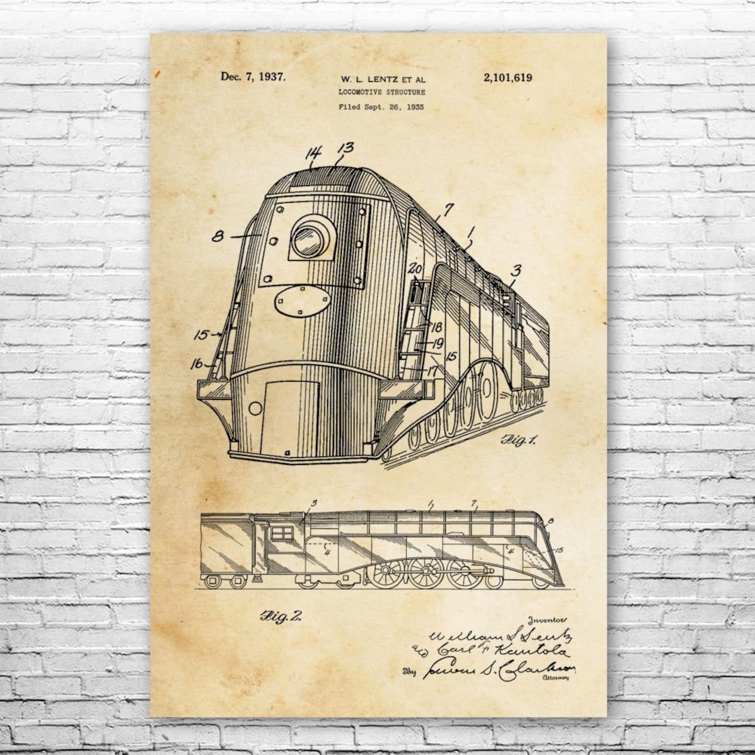 Train Locomotive Poster Print, Train Decor, Railroad Engineer ...