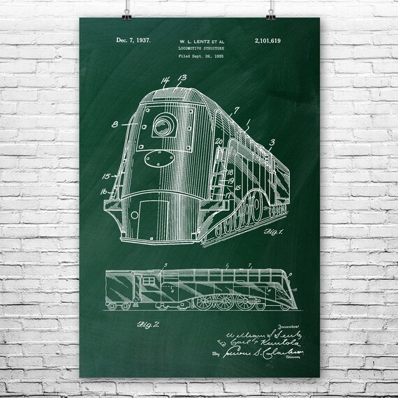 Train Locomotive Poster Print Train Decor Railroad Engineer - Etsy