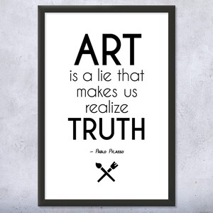Framed Picasso Quote Art Wall Art Print, Art Studio Decor, Artist Gift ...