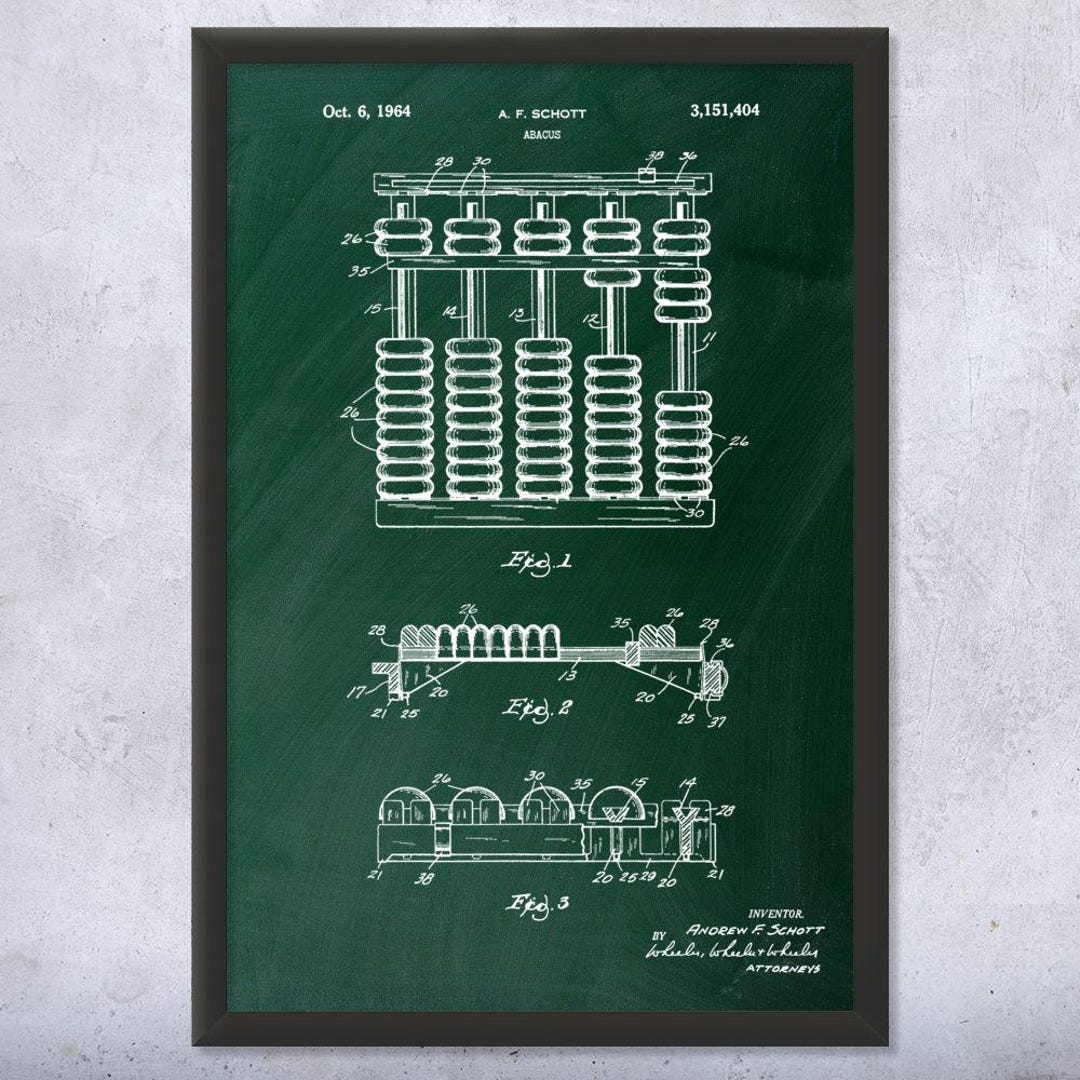 Framed Abacus Wall Art Print, Classroom Wall Art, Math Teacher Gift ...
