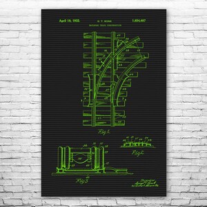 Railroad Track Poster Print, Train Lover Gift, Railroad Blueprint ...