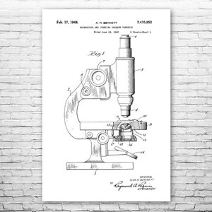 Microscope Poster Print, Microbiologist Gift, Science Decor, Microscope ...