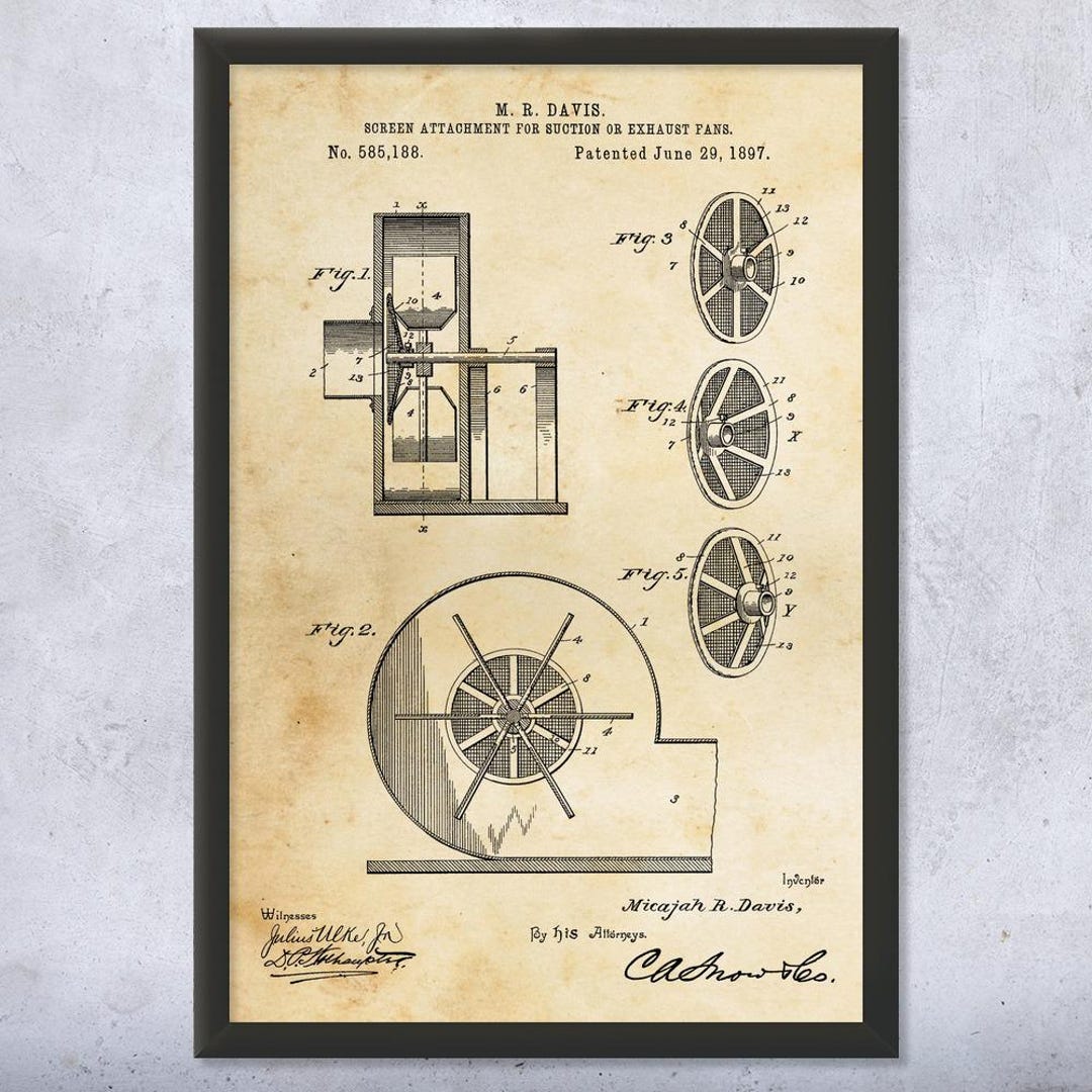 Exhaust Fan Patent Art Print: HVAC Technician, Mechanic Gift - Etsy