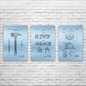 Firefighting Patent Wall Art Set of 3 | Poster, Canvas or Framed | Fire ...