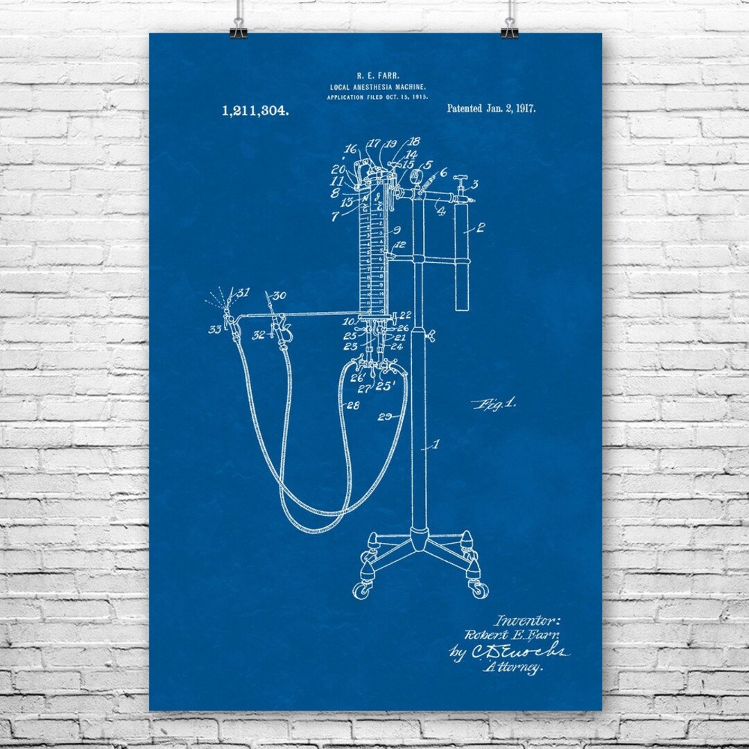 Anesthesia Machine Poster Print Med School Art Surgeon Gift - Etsy