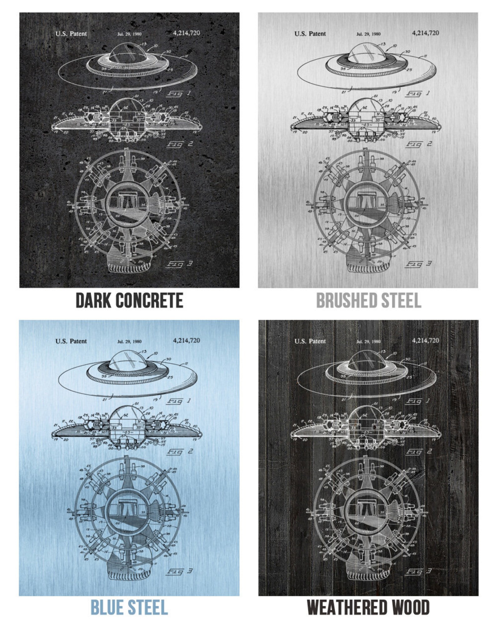 Flying Saucer UFO Poster Print Sci-fi Gift UFO Wall Art - Etsy