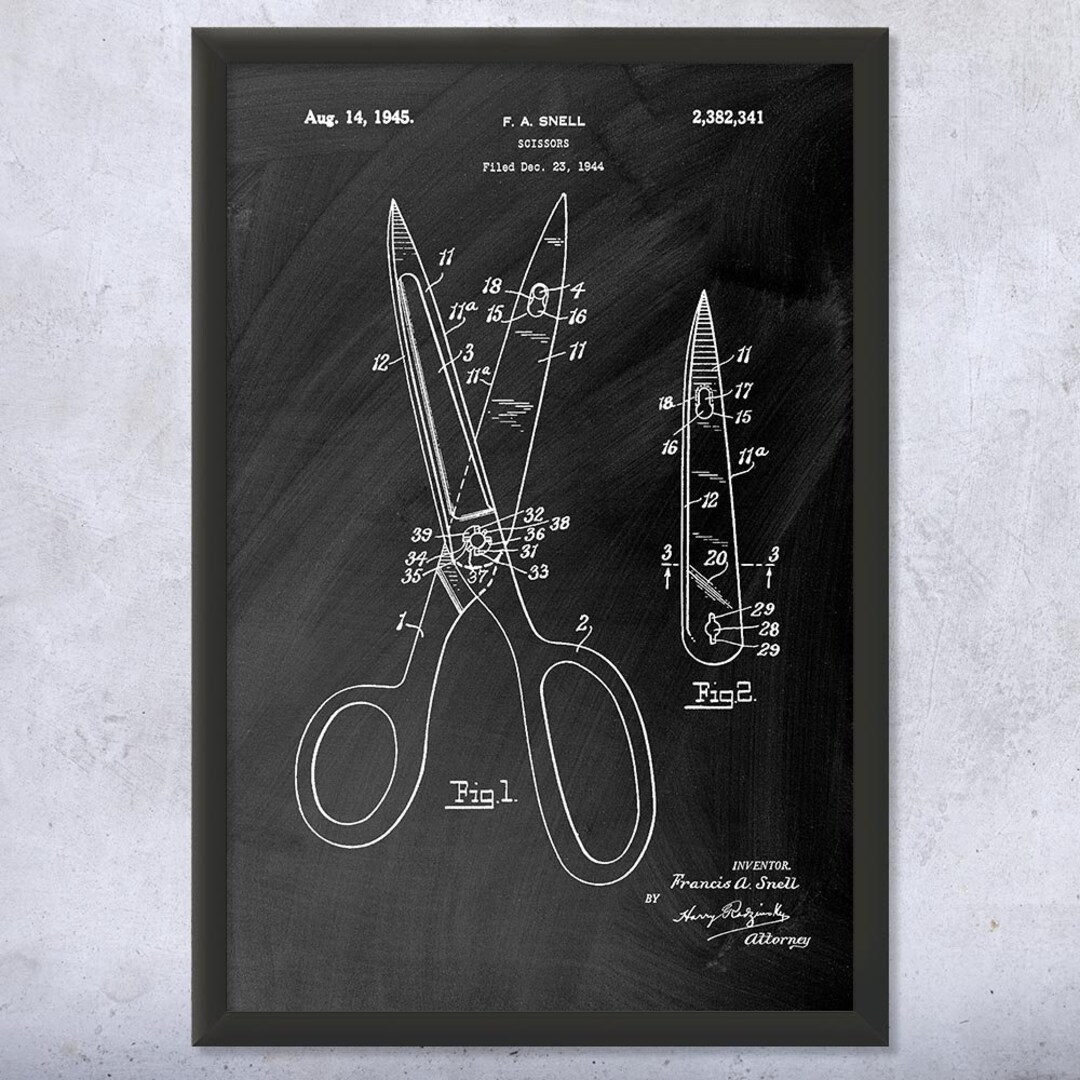 Framed Scissors Wall Art Print Barber Shop Hair Salon - Etsy