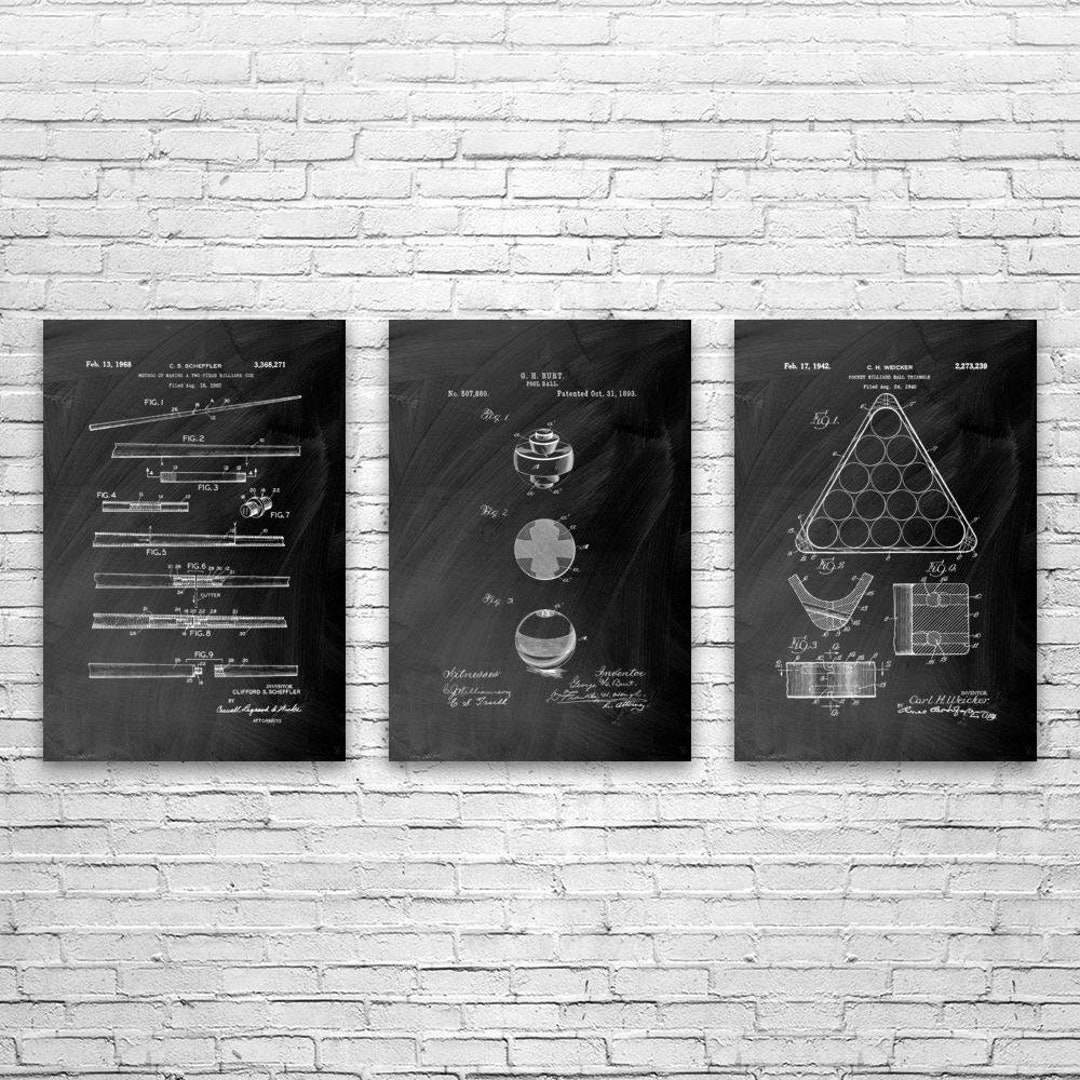 Pool Billiards Posters Set of 3 Pool Room Decor Billiards - Etsy