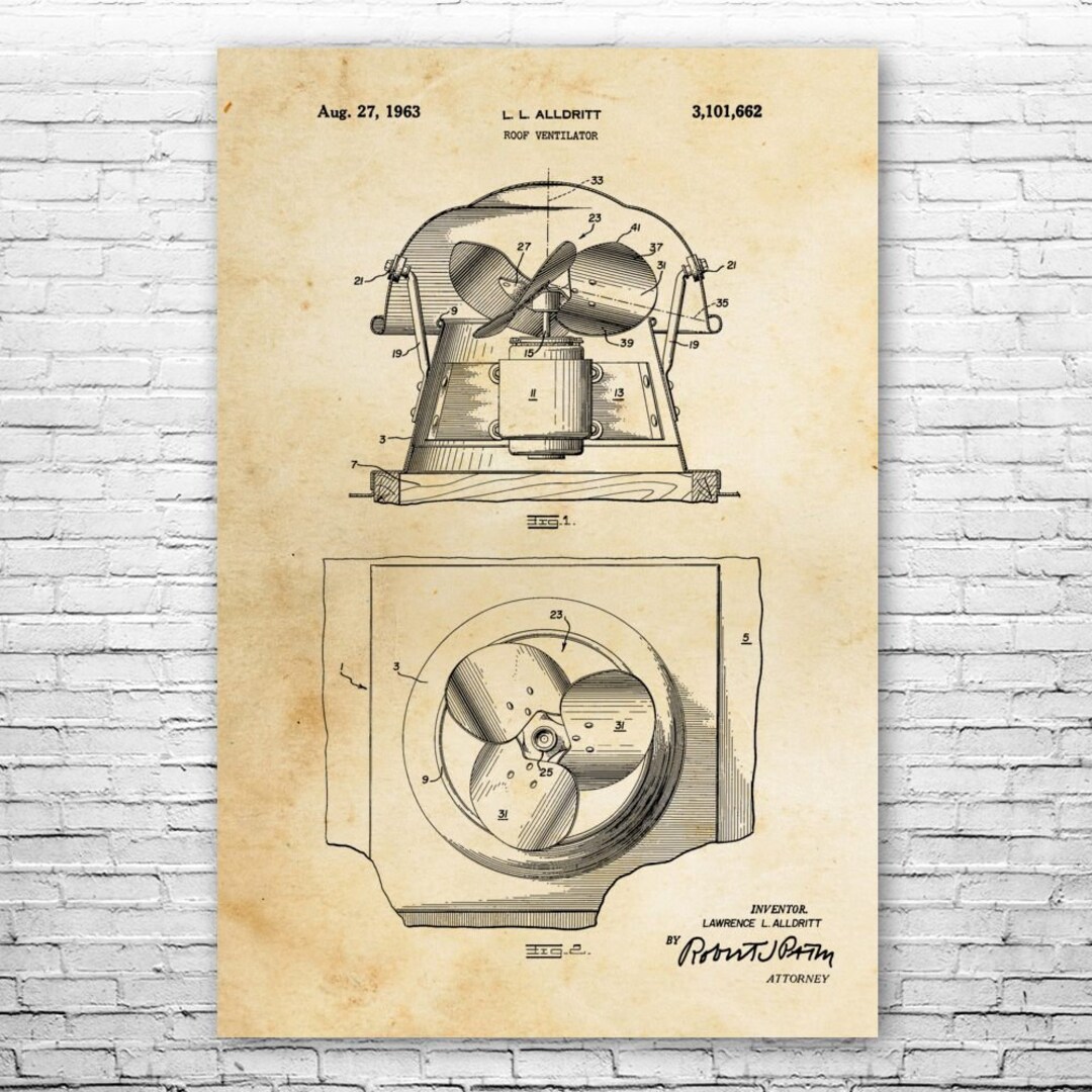 Roof Ventilator Poster Print Hvac Decor Roofer Gifts - Etsy