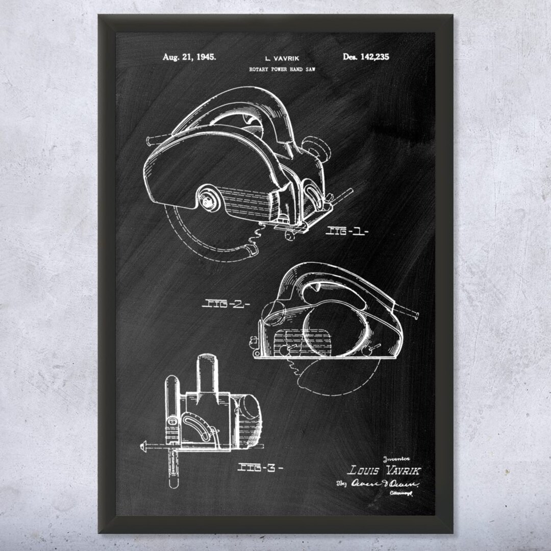 Power Saw Patent Framed Print, Handyman Gift, Industrial Decor ...