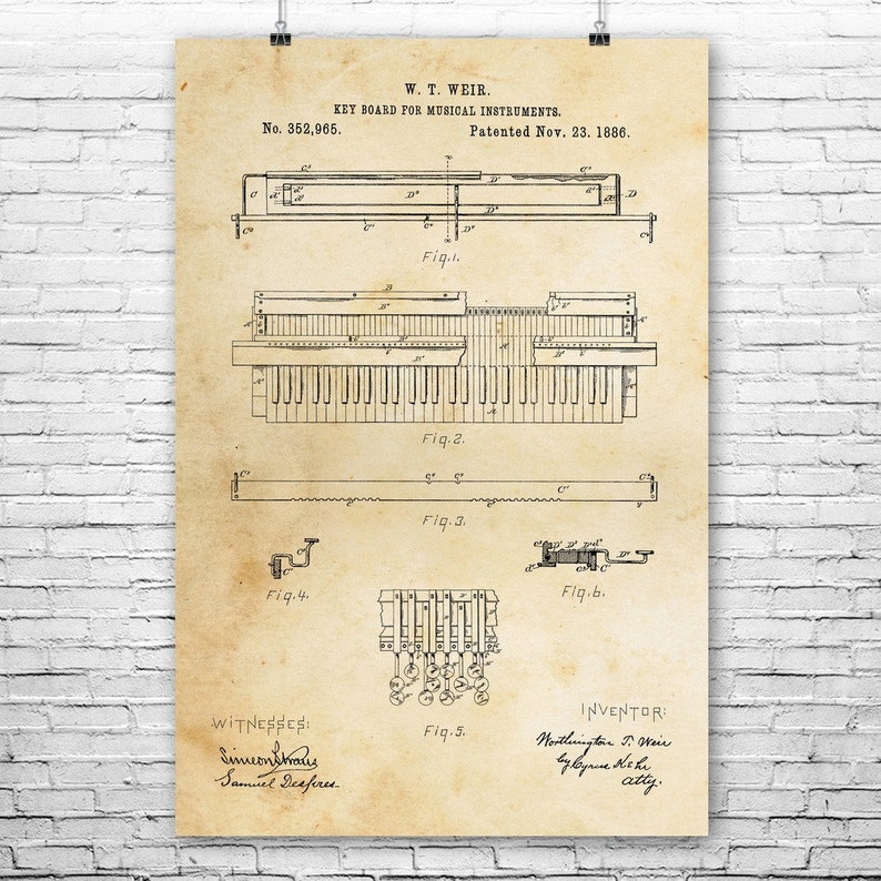 Piano Keyboard Poster Print Music Class Art Pianist Gift - Etsy